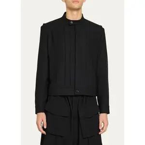 PUBLIC SCHOOL NEW YORK Franklin Band-collar Pleated Jacket