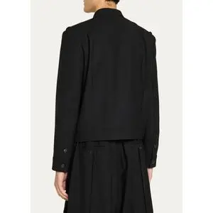 PUBLIC SCHOOL NEW YORK Franklin Band-collar Pleated Jacket
