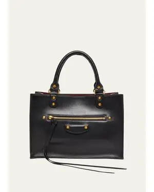 Balenciaga Le City Sleek Leather Top-handle Bag - Black