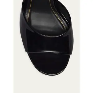 Gucci 75mm Castello Leather Mules - Black