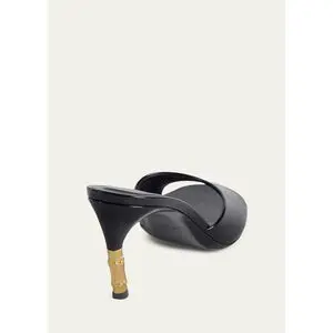 Gucci 75mm Castello Leather Mules - Black