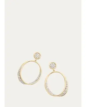 Jamie Wolf 18k And White Gold Oval Twist Earrings With Diamonds - Yellow