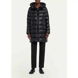Moncler Suyenne Hooded Mid-length Down Jacket