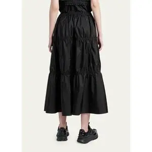 Moncler Tiered Nylon Midi Skirt