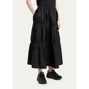 Moncler Tiered Nylon Midi Skirt