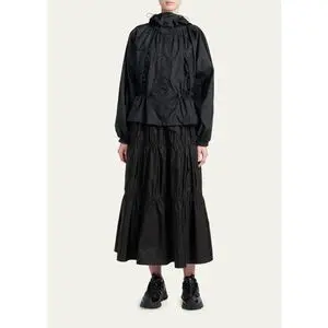 Moncler Tiered Nylon Midi Skirt