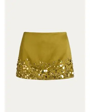 Retrofete Quilly Embellished Mini Skirt