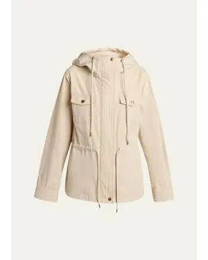 Moncler Serin Hooded Cotton-blend Parka - Beige
