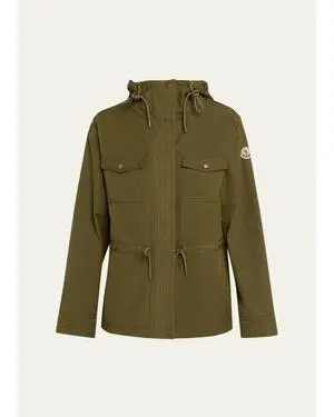 Moncler Serin Hooded Cotton-blend Parka - Olive