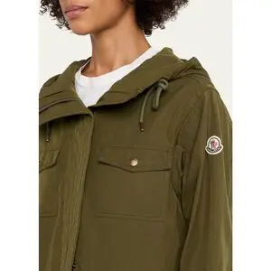 Moncler Serin Hooded Cotton-blend Parka - Olive