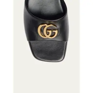 Gucci Marmont Gg Leather Slide Sandals