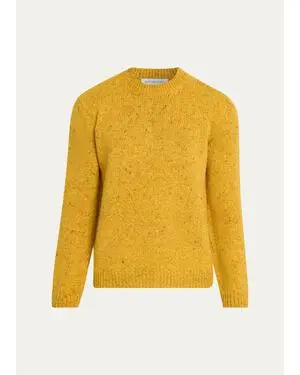 Iris Von Arnim Melange Wool & Cashmere Crewneck Sweater - Red