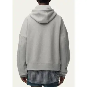 Loewe Relaxed Fit Fleece Leather-drawstring Hoodie