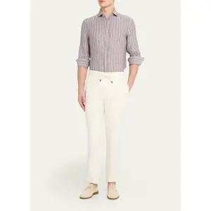 Brunello Cucinelli Pinstripe Linen Button-down Shirt