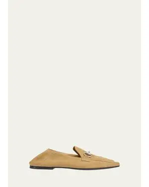 Gucci Jordaan Soft Suede Loafers With Horsebit - Sand
