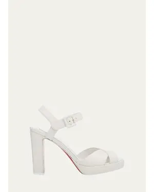 CHRISTIAN LOUBOUTIN 100mm Cora Leather Sandals Bianco