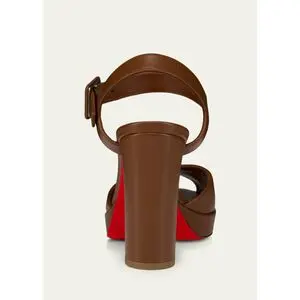 CHRISTIAN LOUBOUTIN 100mm Cora Leather Sandals - Cuoio