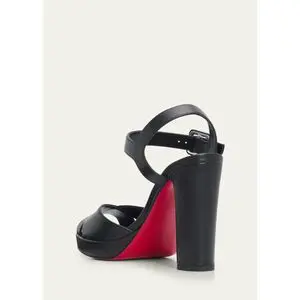 CHRISTIAN LOUBOUTIN 100mm Cora Leather Sandals - Cuoio