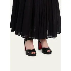 CHRISTIAN LOUBOUTIN 100mm Cora Leather Sandals - Cuoio