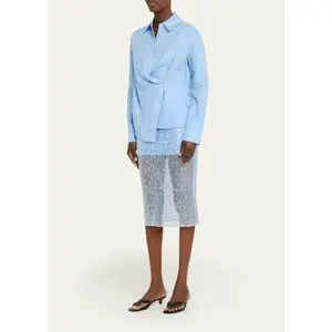 Veronica Beard Perezzi Asymmetric Linen Shirt
