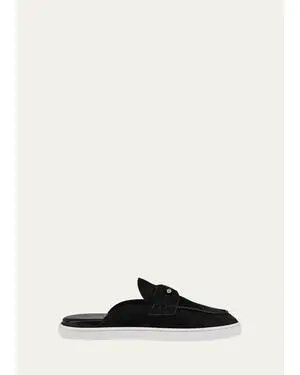 CHRISTIAN LOUBOUTIN Chanme Donna Leather Boat Shoe Mules - Black