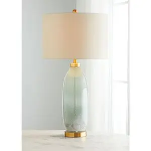 OLD WORLD DESIGN Carley Hand-blown Green Glass Table Lamp