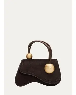 Cult Gaia Kazia Nano Calf Hair Top Handle Bag - Dark Java