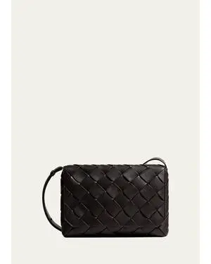Bottega Veneta Diago Large Intreccio Leather Messenger Bag - Espresso