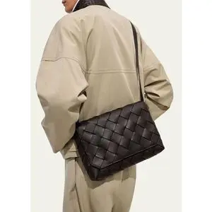 Bottega Veneta Diago Large Intreccio Leather Messenger Bag