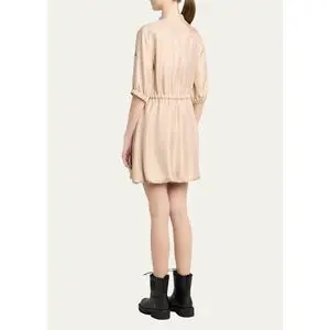 Moncler Silk Twill Mini Shirtdress