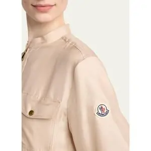 Moncler Silk Twill Mini Shirtdress