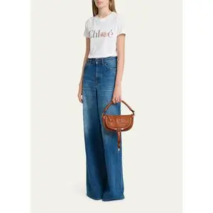 Chloé Marcie Mini Saddle Shoulder Bag In Leather - Black