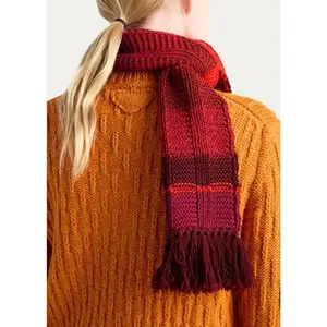 Prada Fringed Rib Knit Wool Scarf