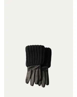 Prada Leather & Wool Gloves
