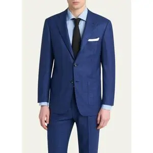 Kiton Royal Blue Virgin Wool Sport Coat