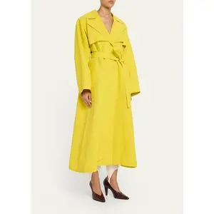 Alaïa Paper Belted Midi Trench Coat