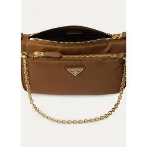 Prada Re-edition Logo Top Handle Bag - Brandy