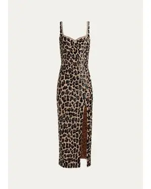 Alice + Olivia Eve Embellished Sweetheart Midi Gown