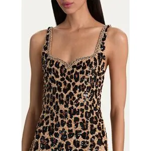 Alice + Olivia Eve Embellished Sweetheart Midi Gown