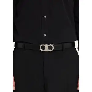 FERRAGAMO Reversible Leather Gancini-buckle Belt