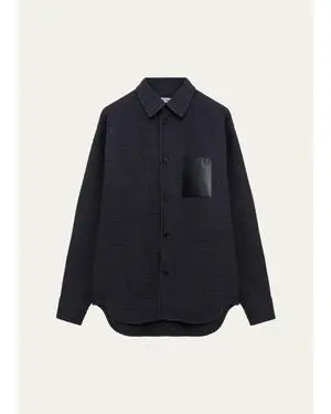 Loewe Wool-blend Overshirt - Blue Multi