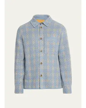 Guest In Residence Light Blue Knit Button-down Shirt - Blue Multi