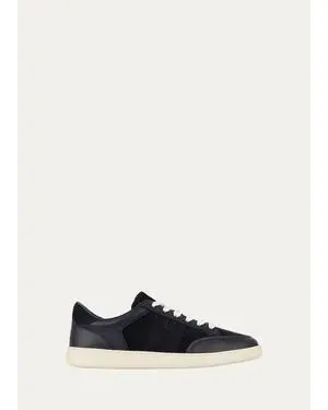 FERRAGAMO Sergio Leather Gancio Low-top Sneakers - Blue