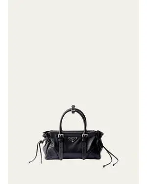 Prada Bonnie Leather Top-handle Bag - Nero