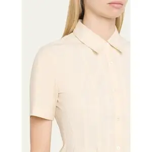 ASHLYN Lulu Pleated Peplum Button-down Shirt