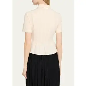 ASHLYN Lulu Pleated Peplum Button-down Shirt