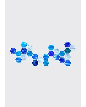 KARO STUDIOS Water Hexagonal Glass Wall Sculpture - Multi