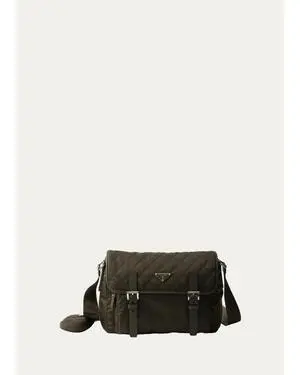 Prada Vela Large Quilted Re-nylon Shoulder Bag