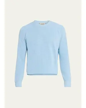 Fioroni Diamond-knit Silk/cotton Crewneck Sweater - Blue