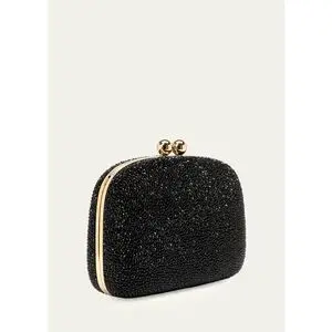 Carolina Herrera Vega Crystal Satin Clutch Bag